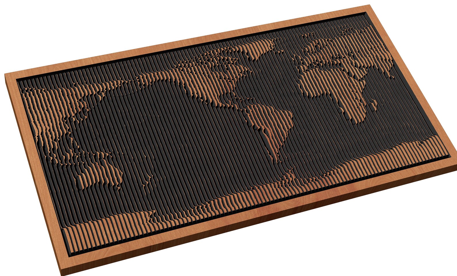 World Map CNC V-carve Vector File for Engraving - Etsy