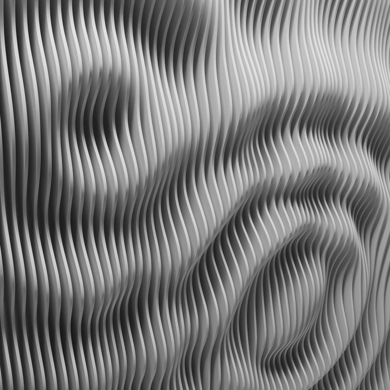 Parametric Wallart CNC Cutting File "wave 8-16" and 3d Relief - Etsy