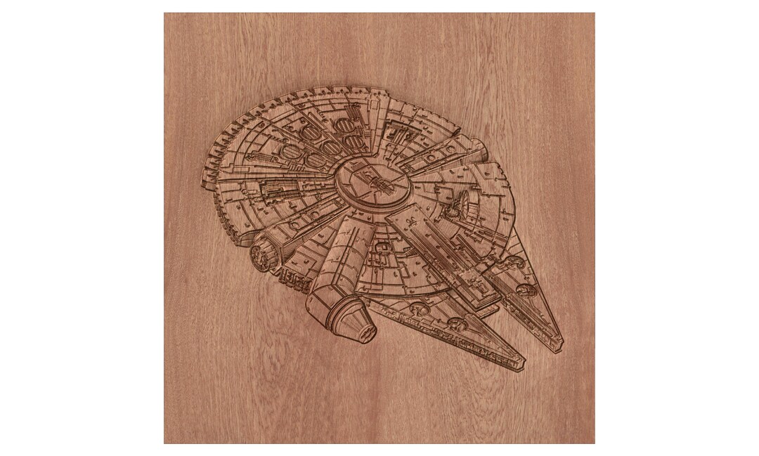 Bas-relief "millenium Falcon" 3D File for CNC - Etsy