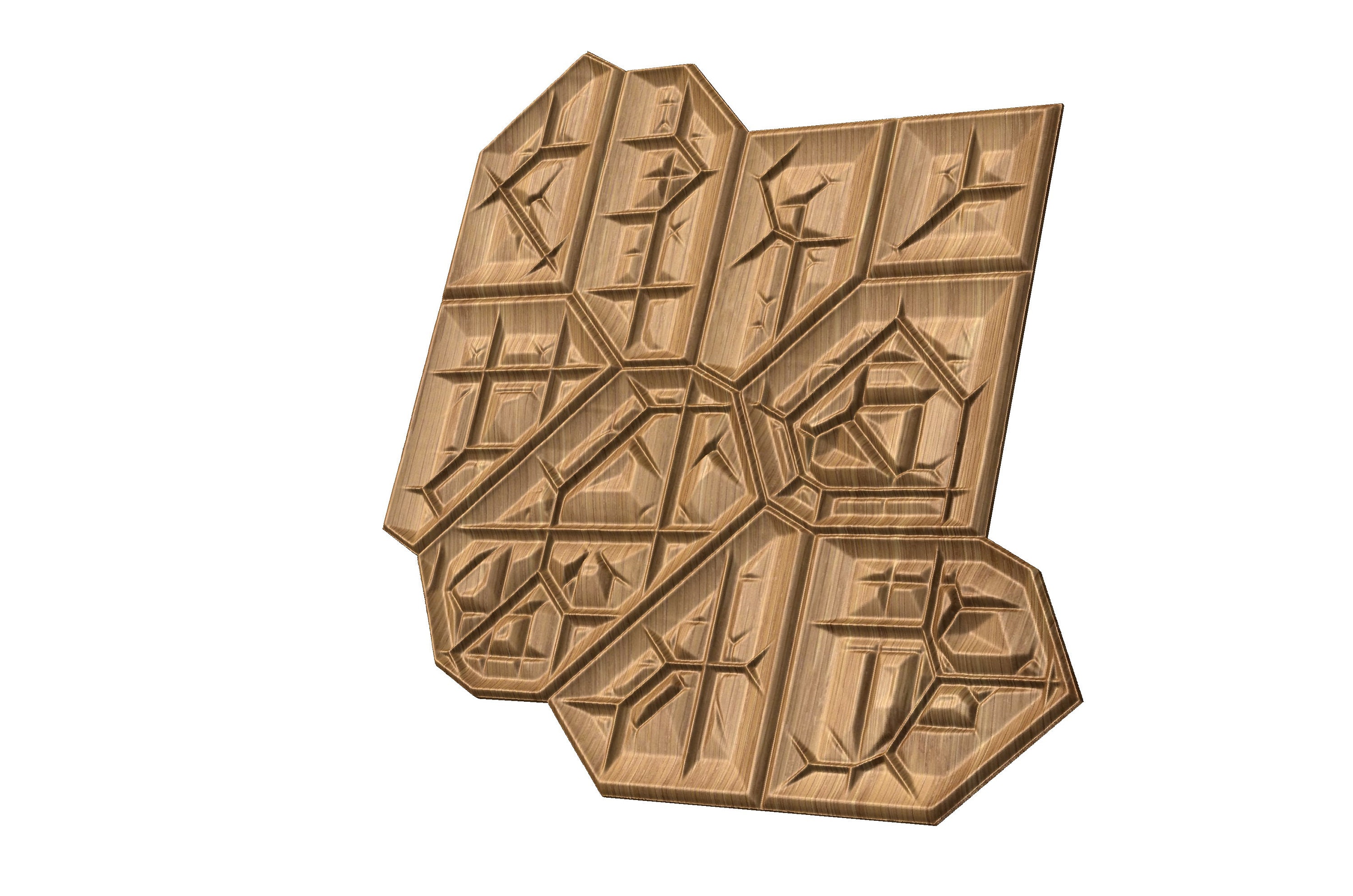 Wall panel tile 3D model Flagstone33 seamless geometric | Etsy