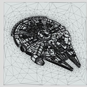 Bas-relief "millenium Falcon" 3D File for CNC - Etsy