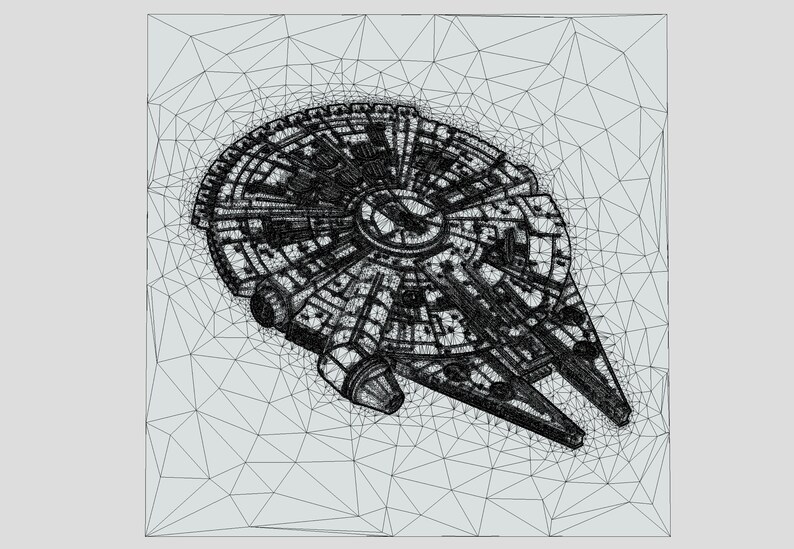 Bas-relief millenium Falcon 3D File for CNC - Etsy