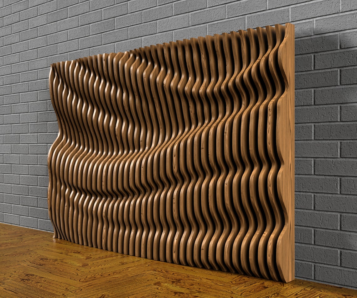 Parametric wave Wall 1 CNC Cutting File Custom Size - Etsy