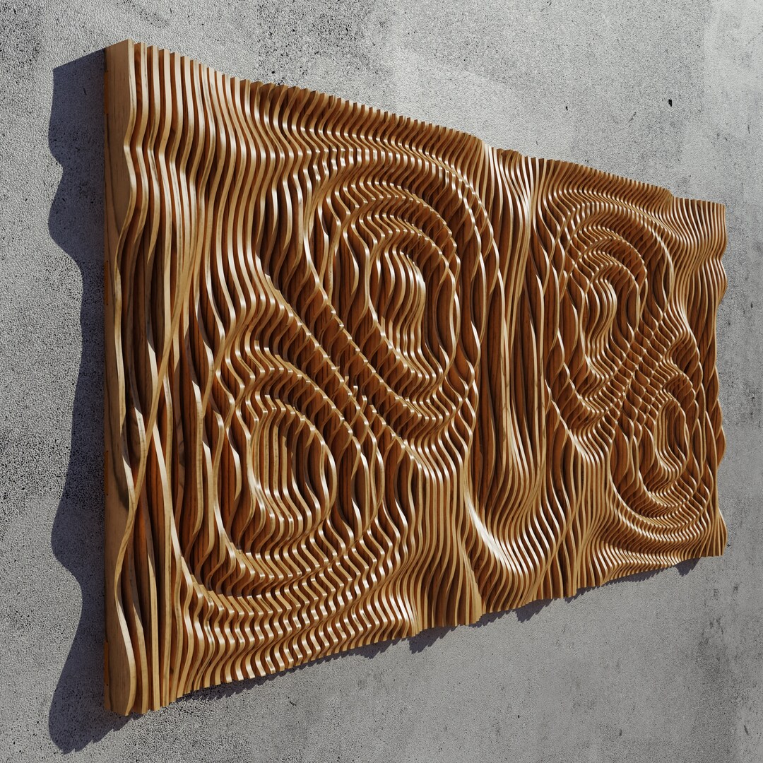Parametric Wall Art Wavewall2 Cnc Cutting File 48x48 Etsy
