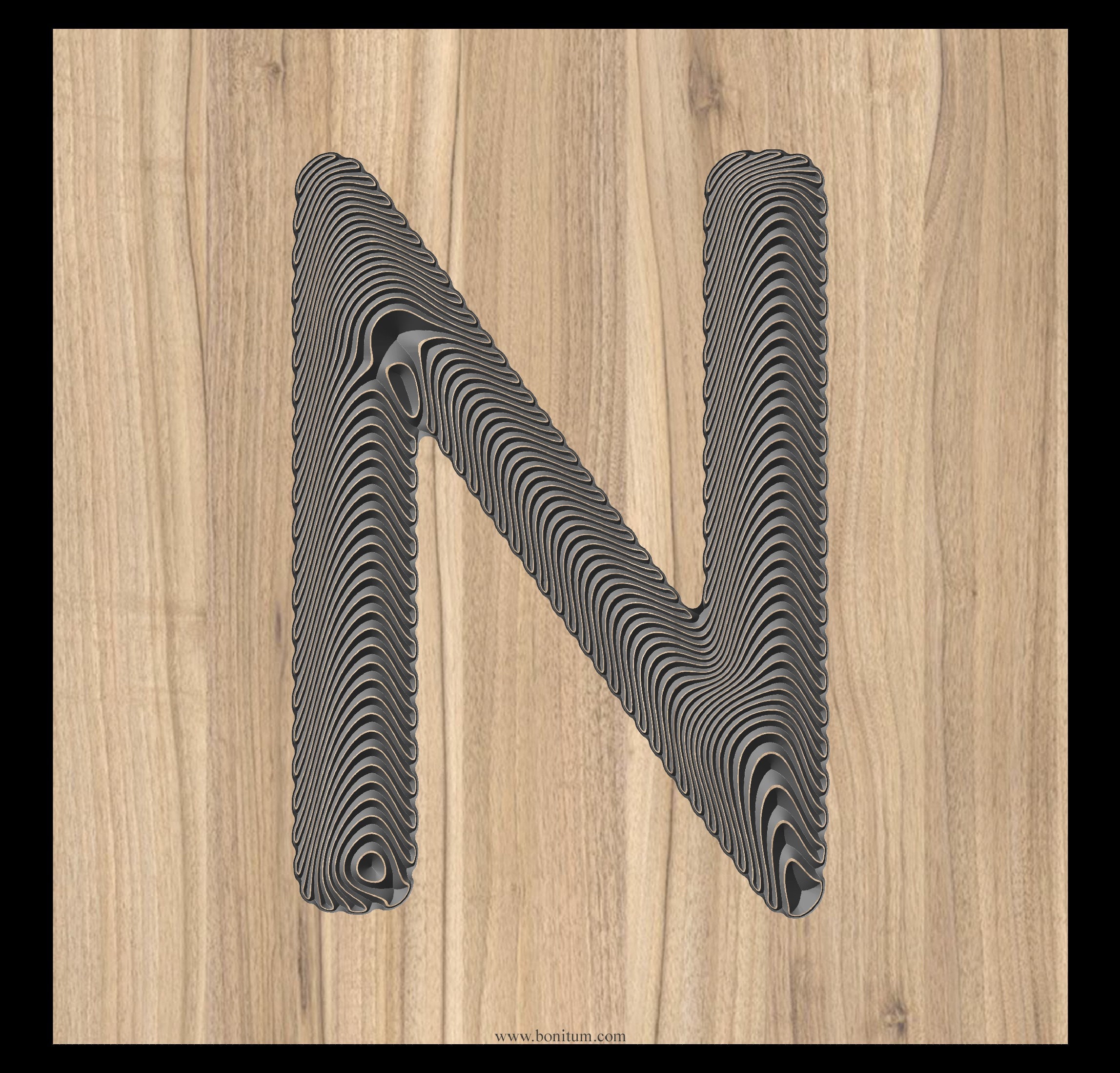 Set of 3D Floating Wave Effect Letters A-Z | Etsy