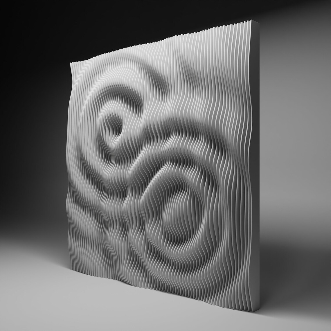 Parametric Wallart CNC Cutting File "wave 8-16" and 3d Relief - Etsy