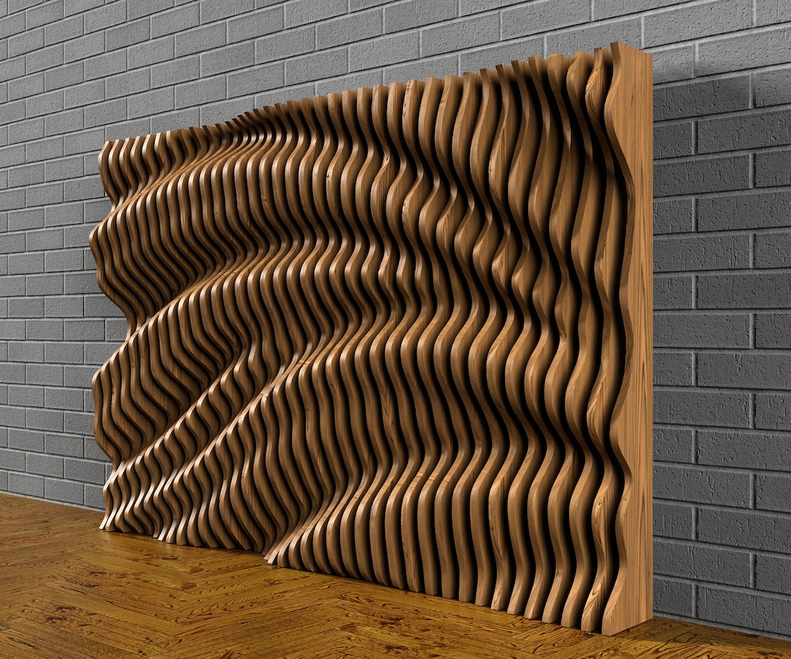 Parametric wave Wall 3 CNC Cutting File Custom Size - Etsy