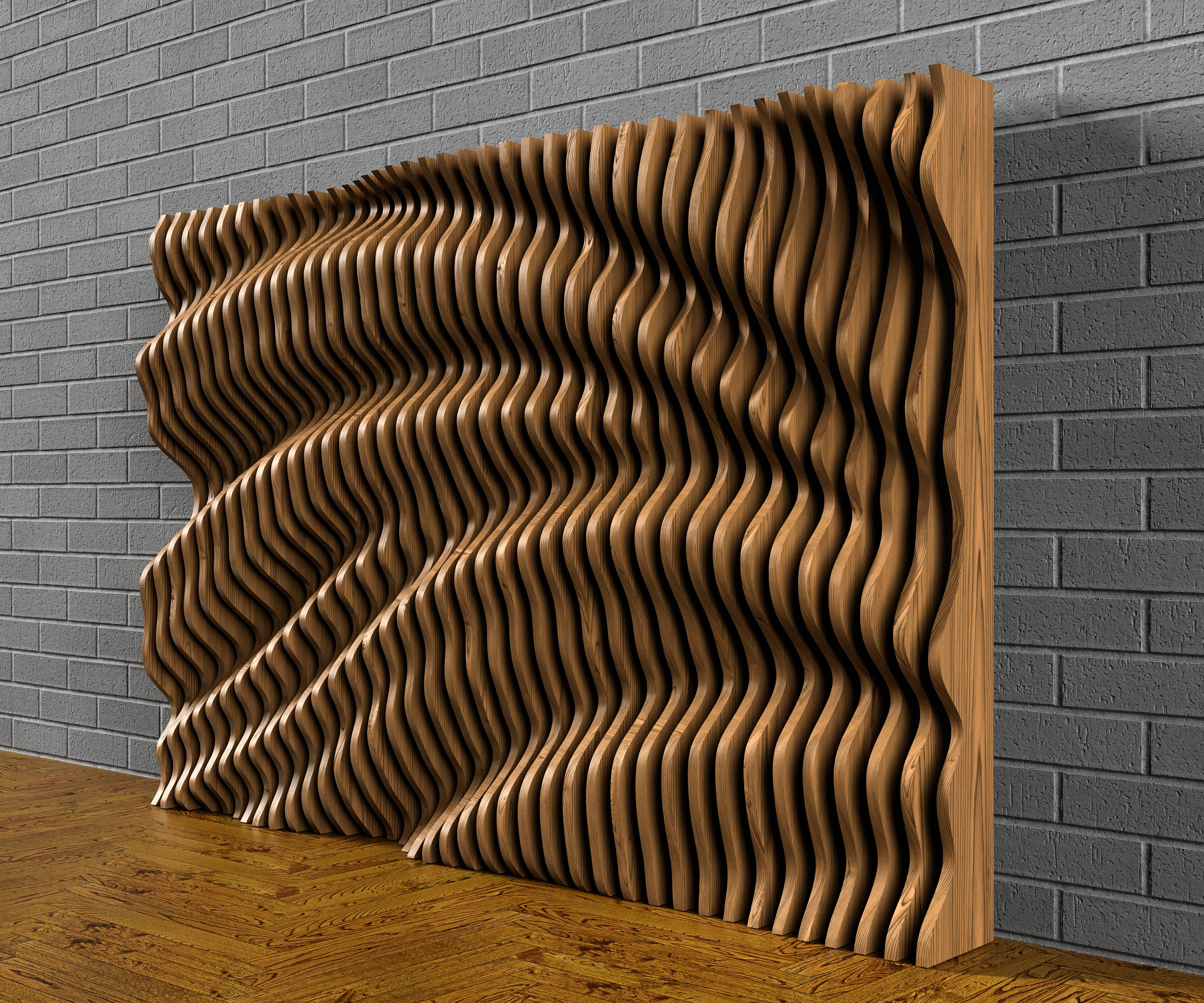Parametric wave Wall 3 CNC Cutting File Custom Size - Etsy