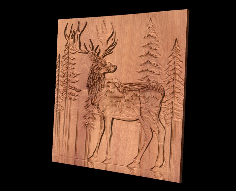Bas-relief elk 3d File MJ007 for CNC - Etsy