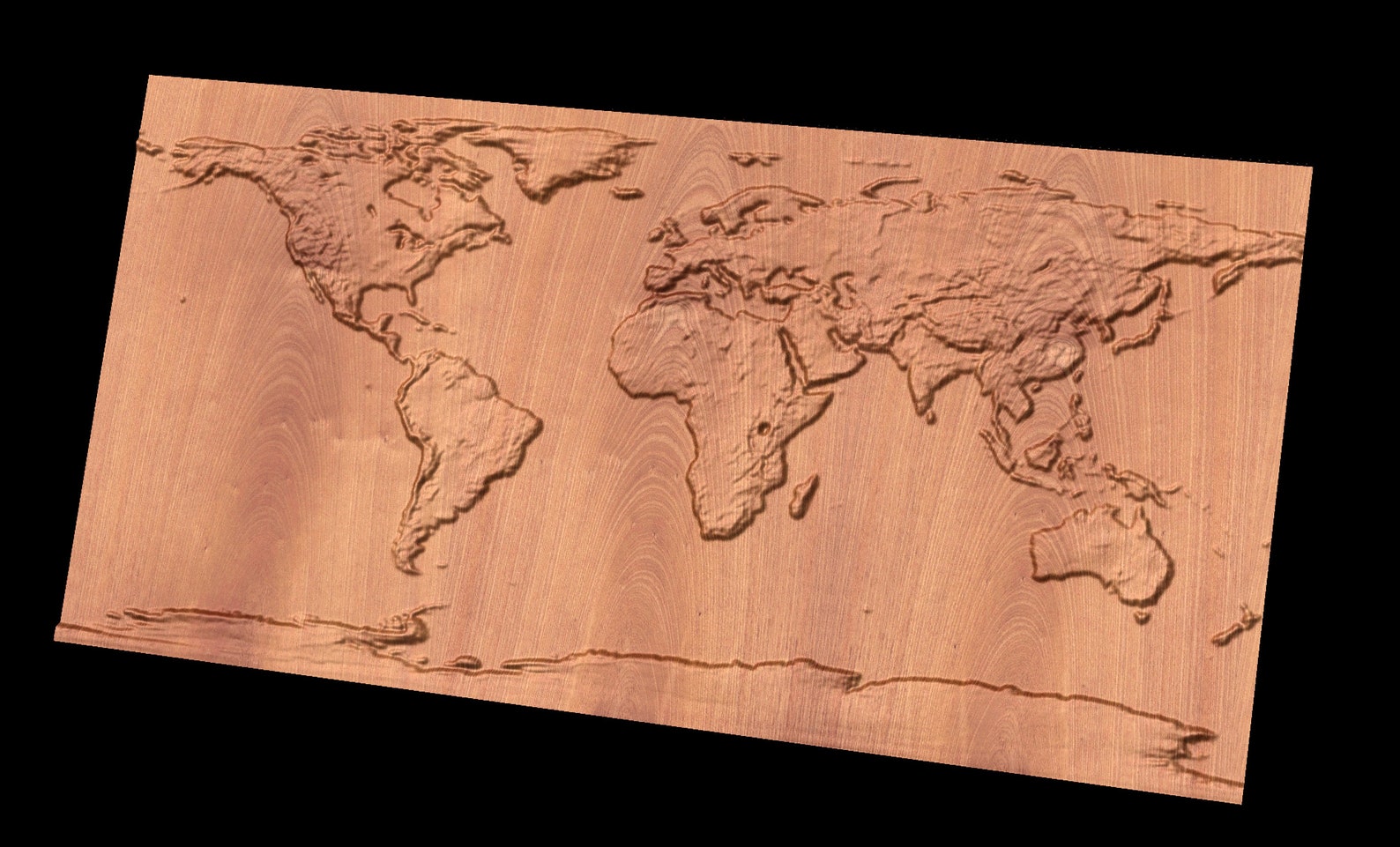 World Map 3D STL Relief CNC Cutting File - Etsy