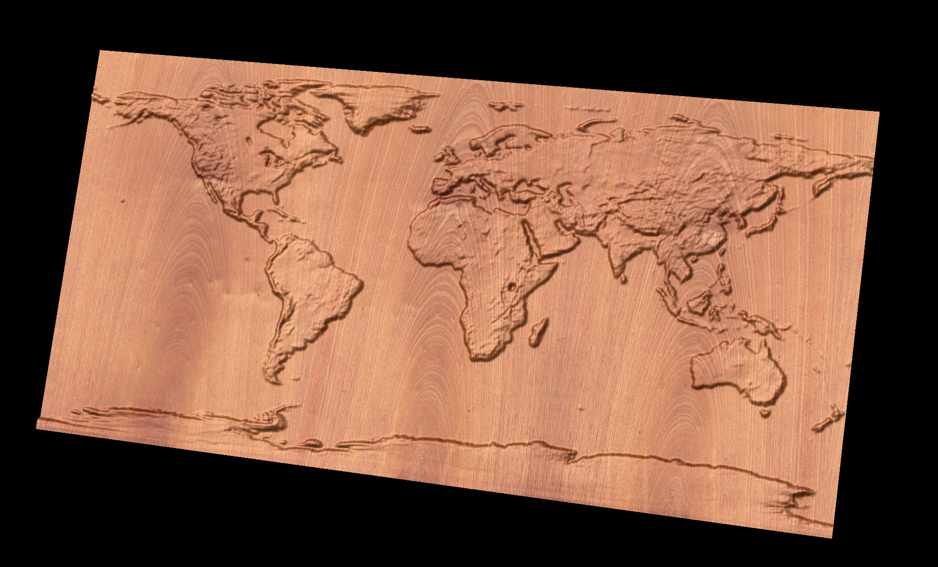 World Map 3D STL Relief CNC Cutting File - Etsy UK
