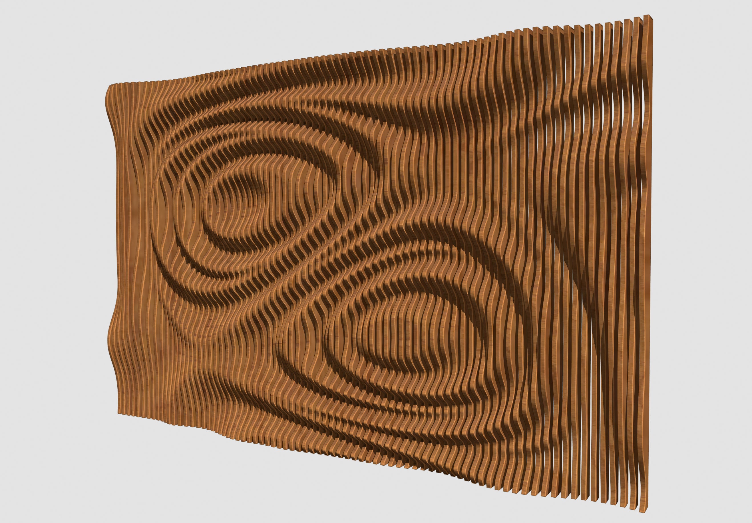 Woodworking & Carpentry 1-4 Parametric Wave Wall Art Decor Panel STL OBJ 3D Model digital file ...