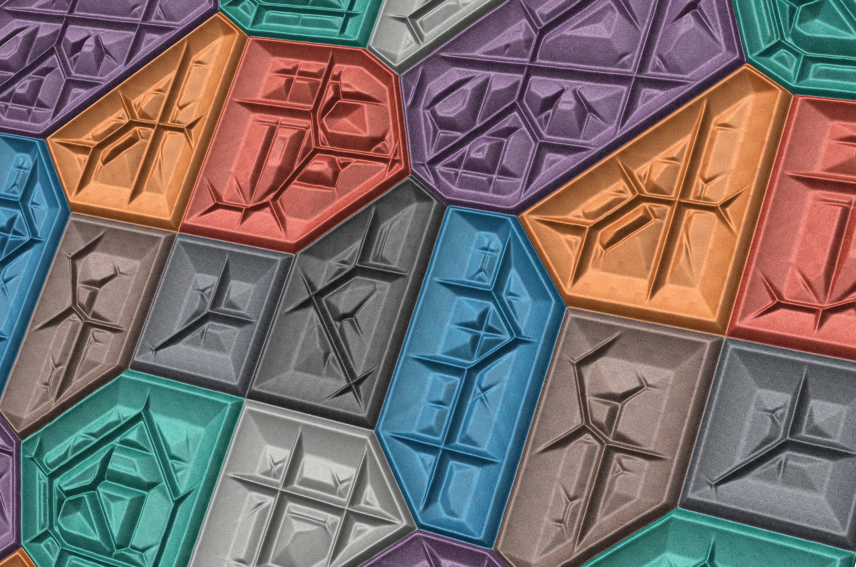 Wall panel tile 3D model Flagstone33 seamless geometric | Etsy