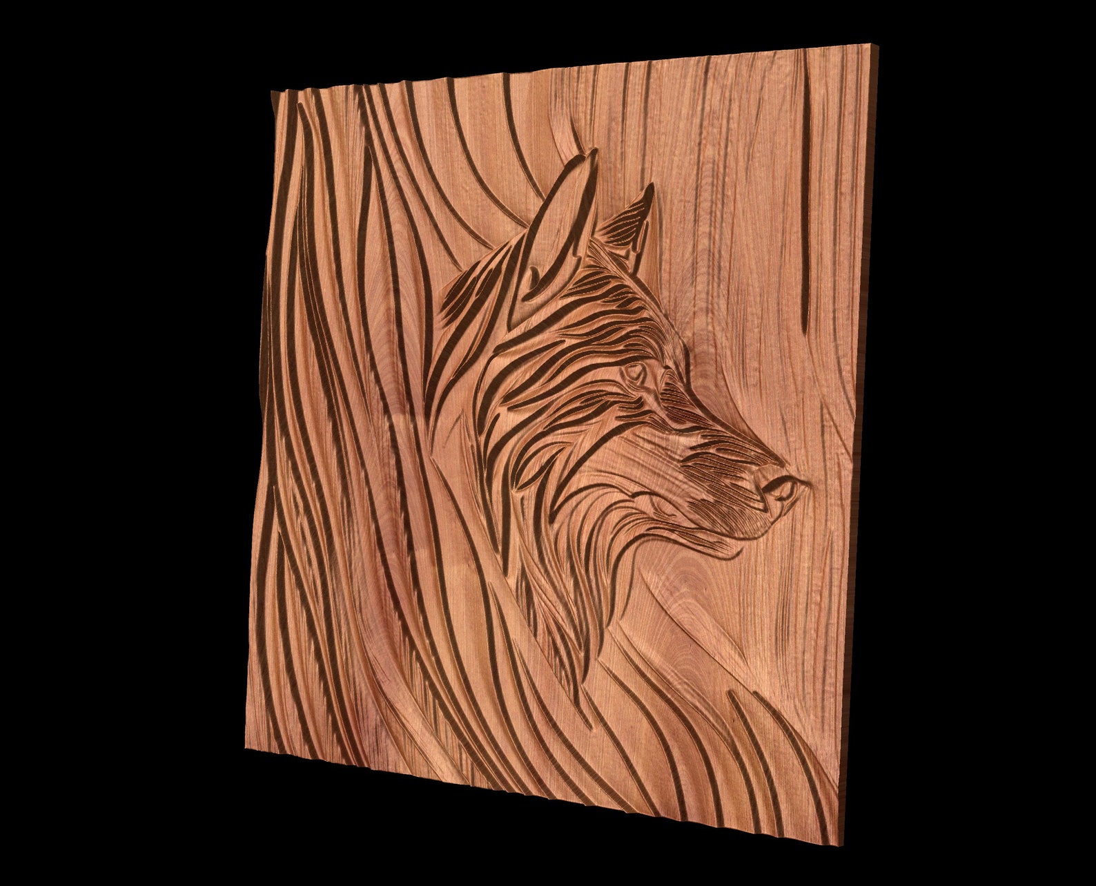 Bas-relief wolf 3d File MJ004 for CNC - Etsy