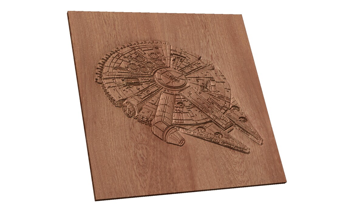 Bas-relief millenium Falcon 3D File for CNC - Etsy