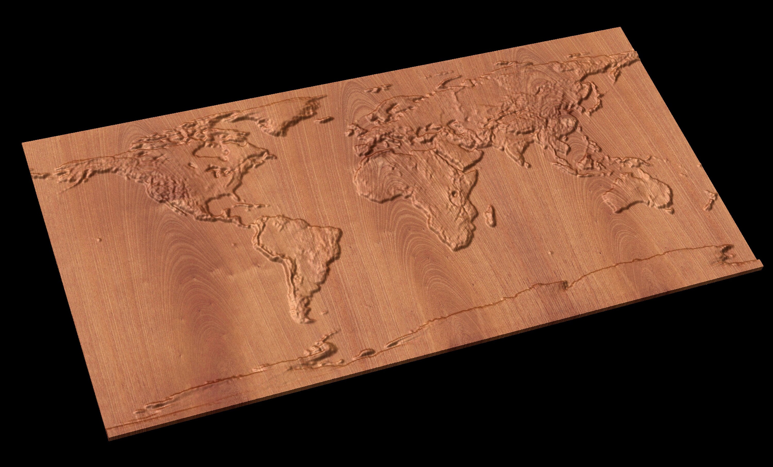 World Map 3D STL Relief CNC Cutting File - Etsy Australia
