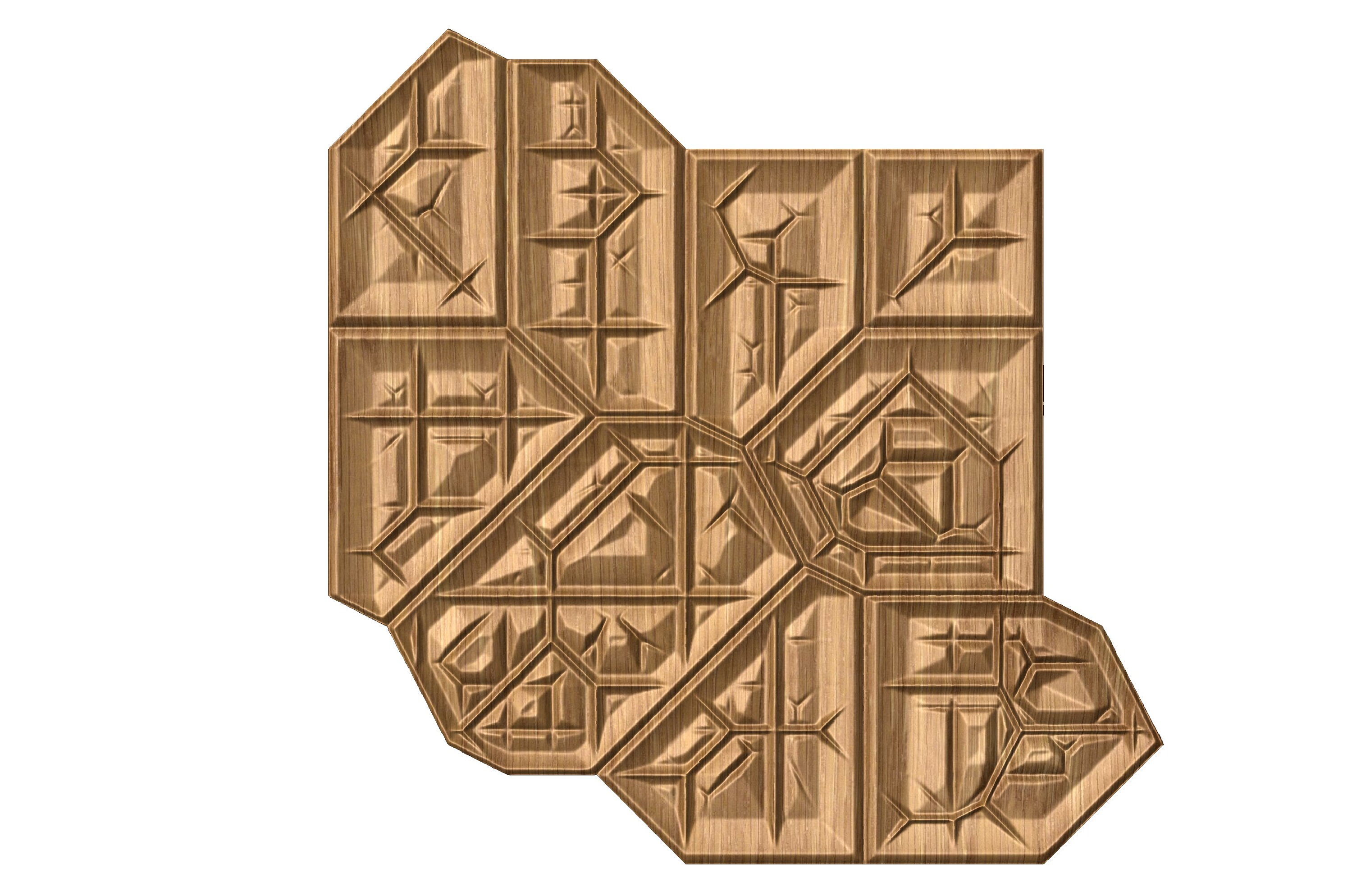 Wall panel tile 3D model Flagstone33 seamless geometric | Etsy