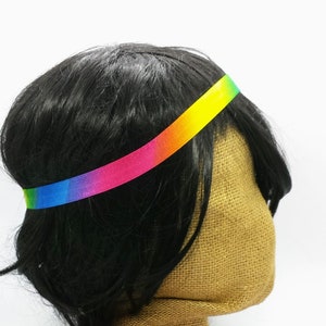 Pride Headband; Rainbow Elastic Headband; Bright Rainbow Headband for ...