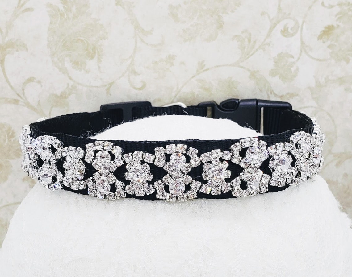 Beautiful Rhinestone Dog Collar Pretty Collars Small Dog - Etsy