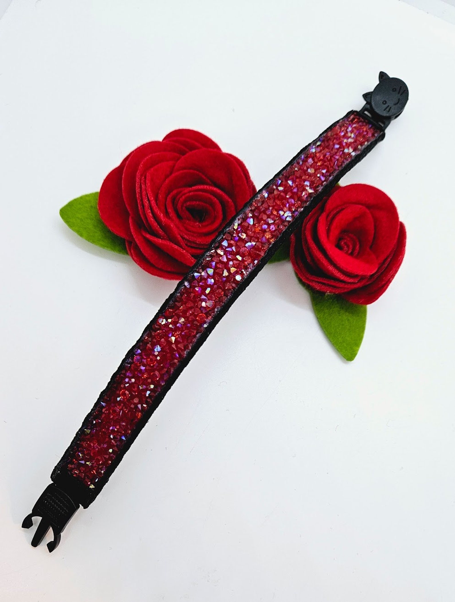 Ruby Red Rhinestone Cat Collar: Breakaway Bling Collar; Red Collar for ...