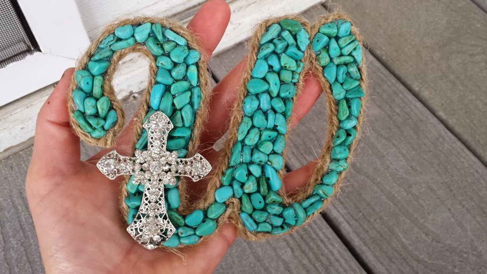 Stone and Bead Cake Topper With Cross Wedding Cake Topper - Etsy