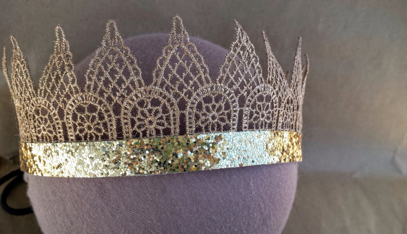 Gold Lace Crown Gold Festival Crown Gold Glitter Crown Gold Adult Crown ...