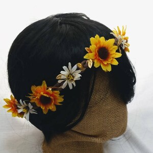 Sunflower Festival Crown; Sunflower and Wildflower Headband; Sunflower ...
