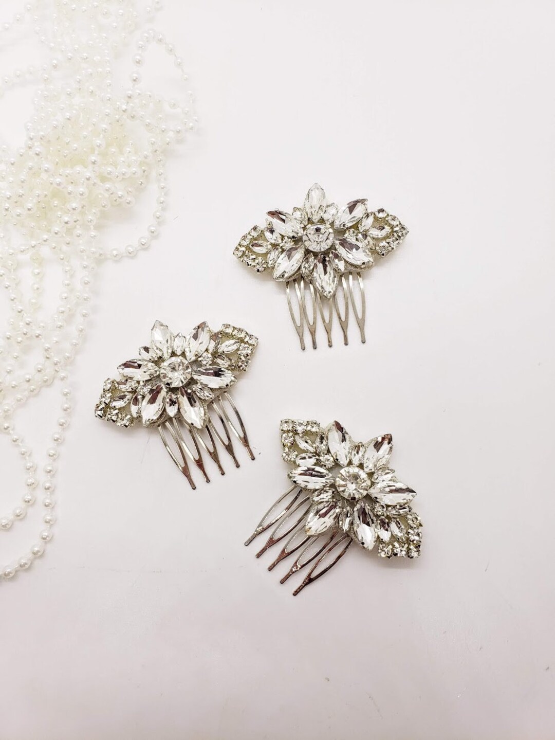 Rhinestone Hair Comb: Silver Bridal Bun Comb (2x1 Inch) - Etsy