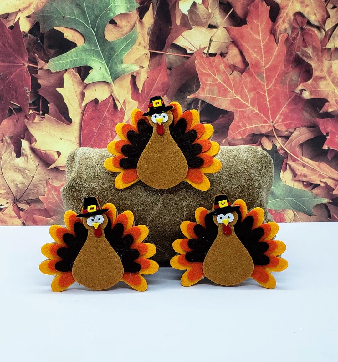 Felt Turkey Hair Clip: Thanksgiving Girl's Hair Accessory - Etsy