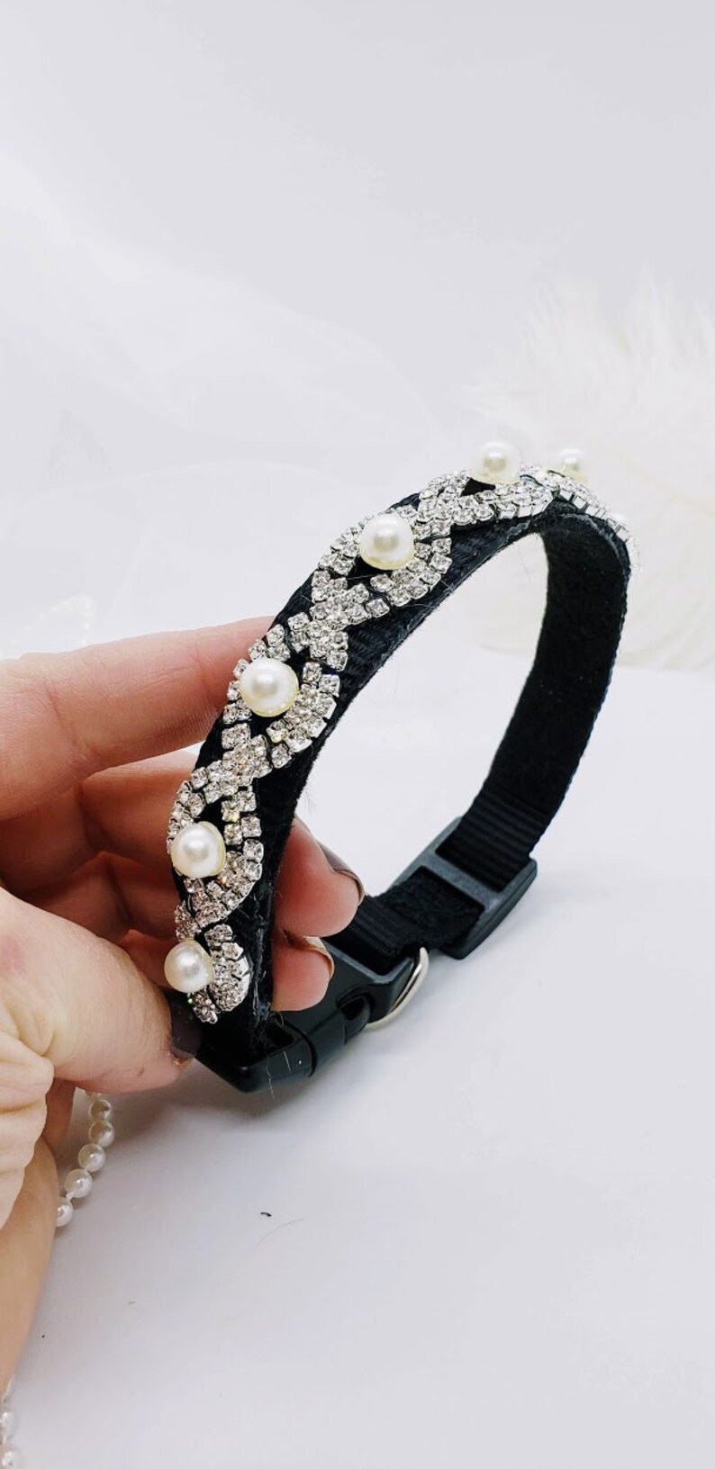 Small Jeweled Dog Collar Pretty Collars Small Dog Collar - Etsy