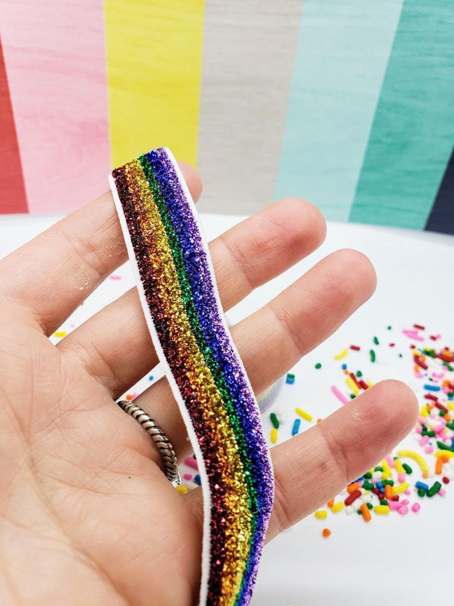 Pride Headband Rainbow Elastic Headband Bright Rainbow - Etsy