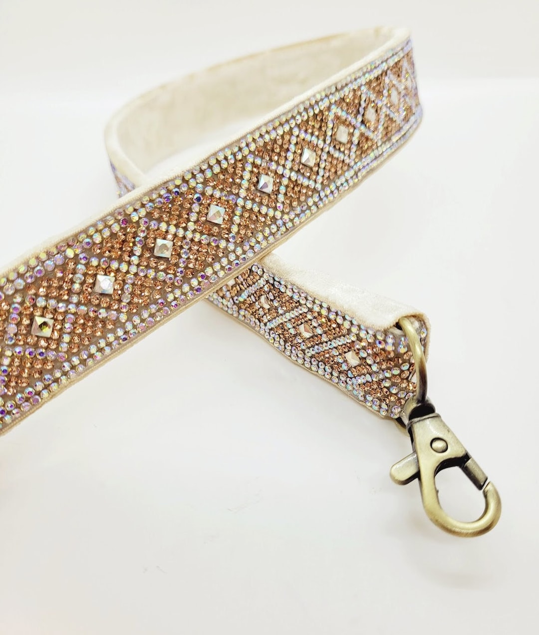 Champagne Rhinestone Purse Strap; Bling Purse Strap; Iridescent Purse ...