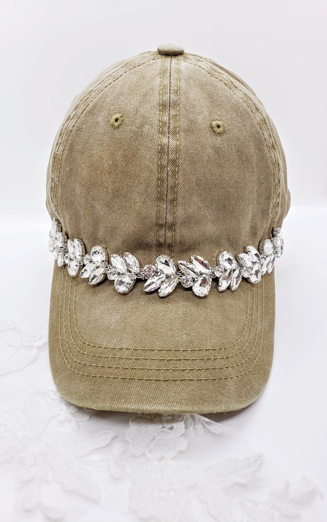 Rhinestone Bling Baseball Hat: Jeweled Ponytail Hat; Bling Ponytail Hat ...