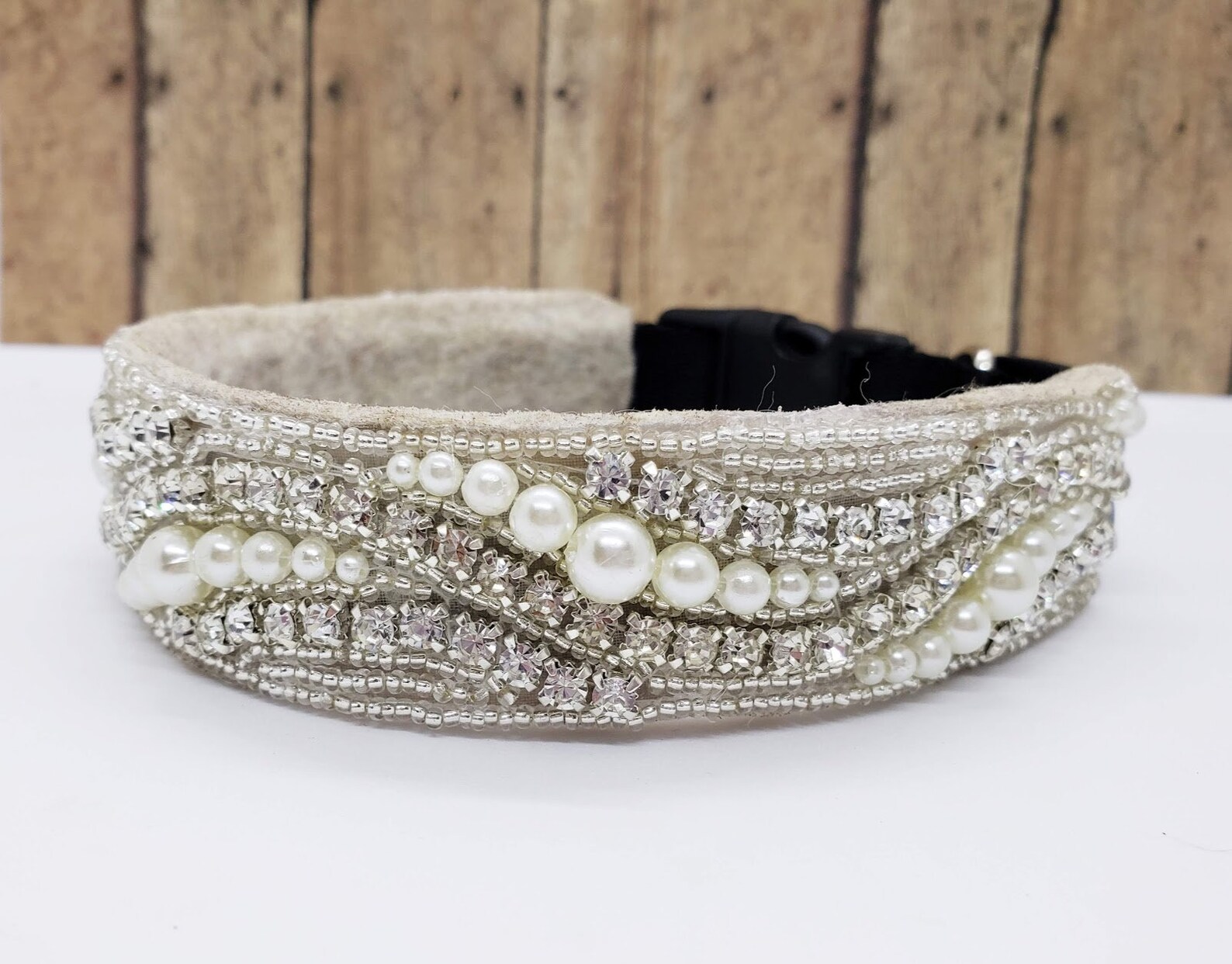 Rhinestone and Pearl Dog Collar Unique Dog Collars Medium - Etsy