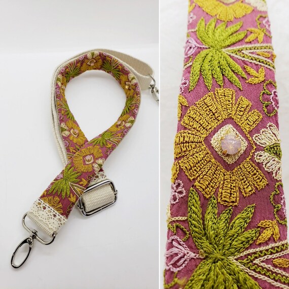 Embroidered Flower Purse Strap Purse Accessories | Etsy