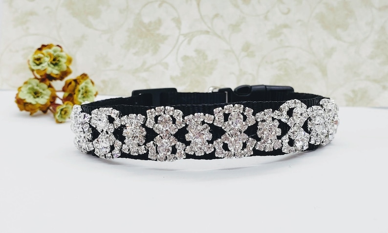 Beautiful Rhinestone Dog Collar Pretty Collars Small Dog | Etsy