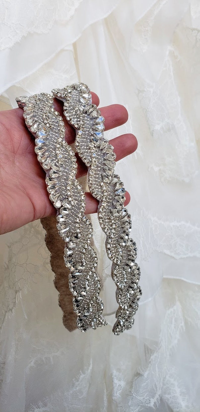 Rhinestone Wedding Dress Straps: Art Deco Diamante Bling - Etsy