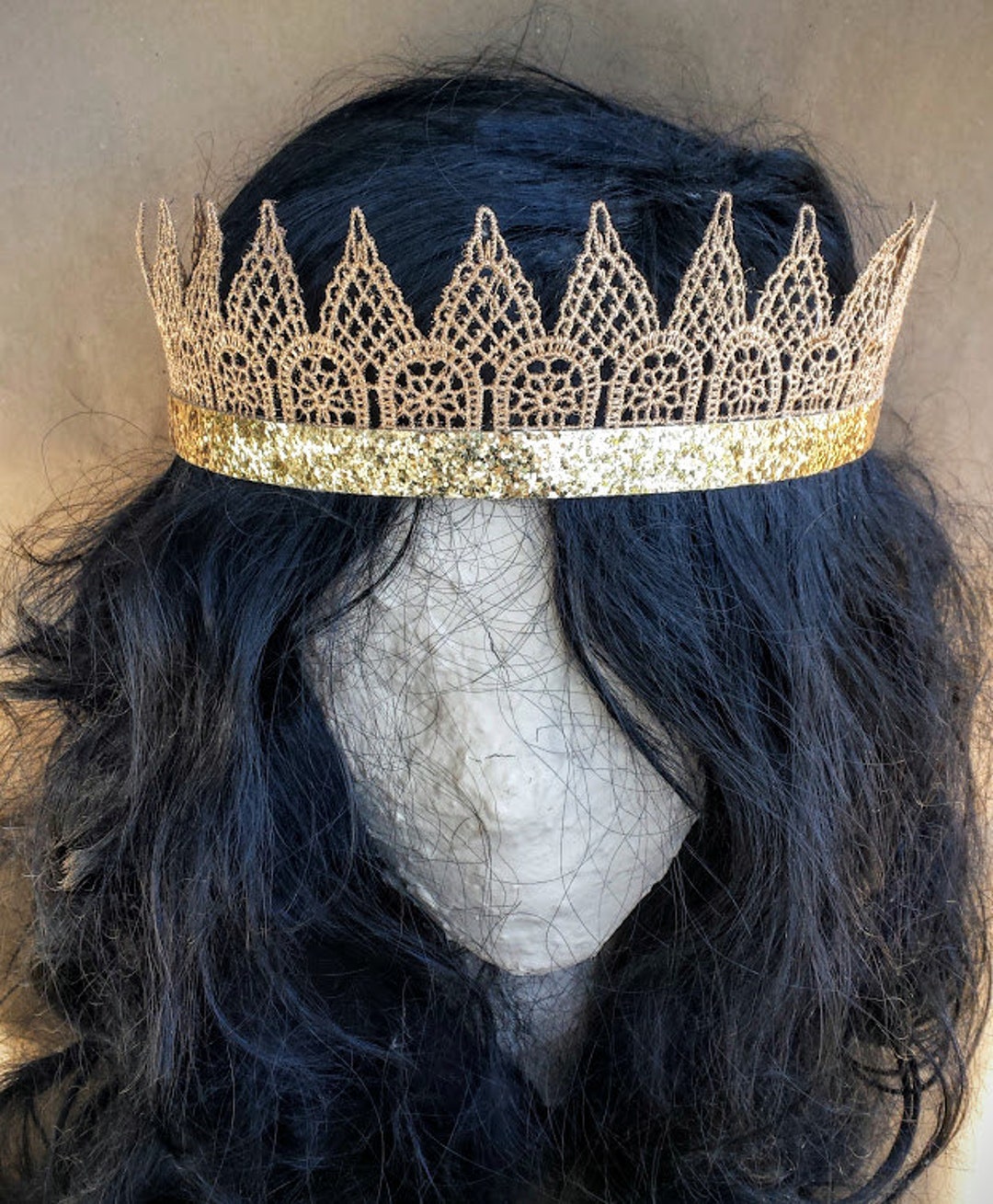 Gold Lace Crown; Gold Festival Crown; Gold Glitter Crown; Gold Adult ...