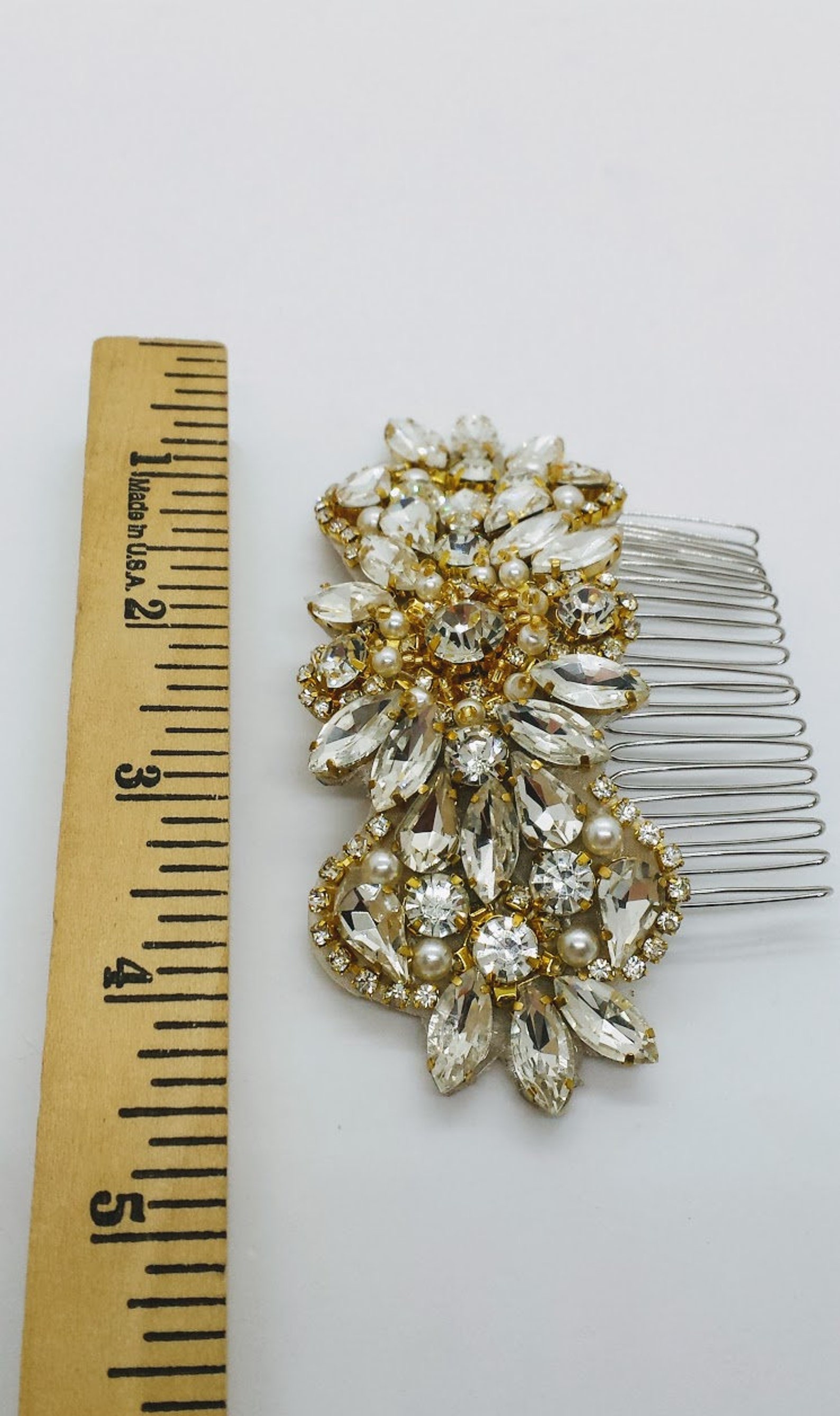 Bold Gold Flapper Comb Gold Bridal Hair Comb Gold Feather | Etsy