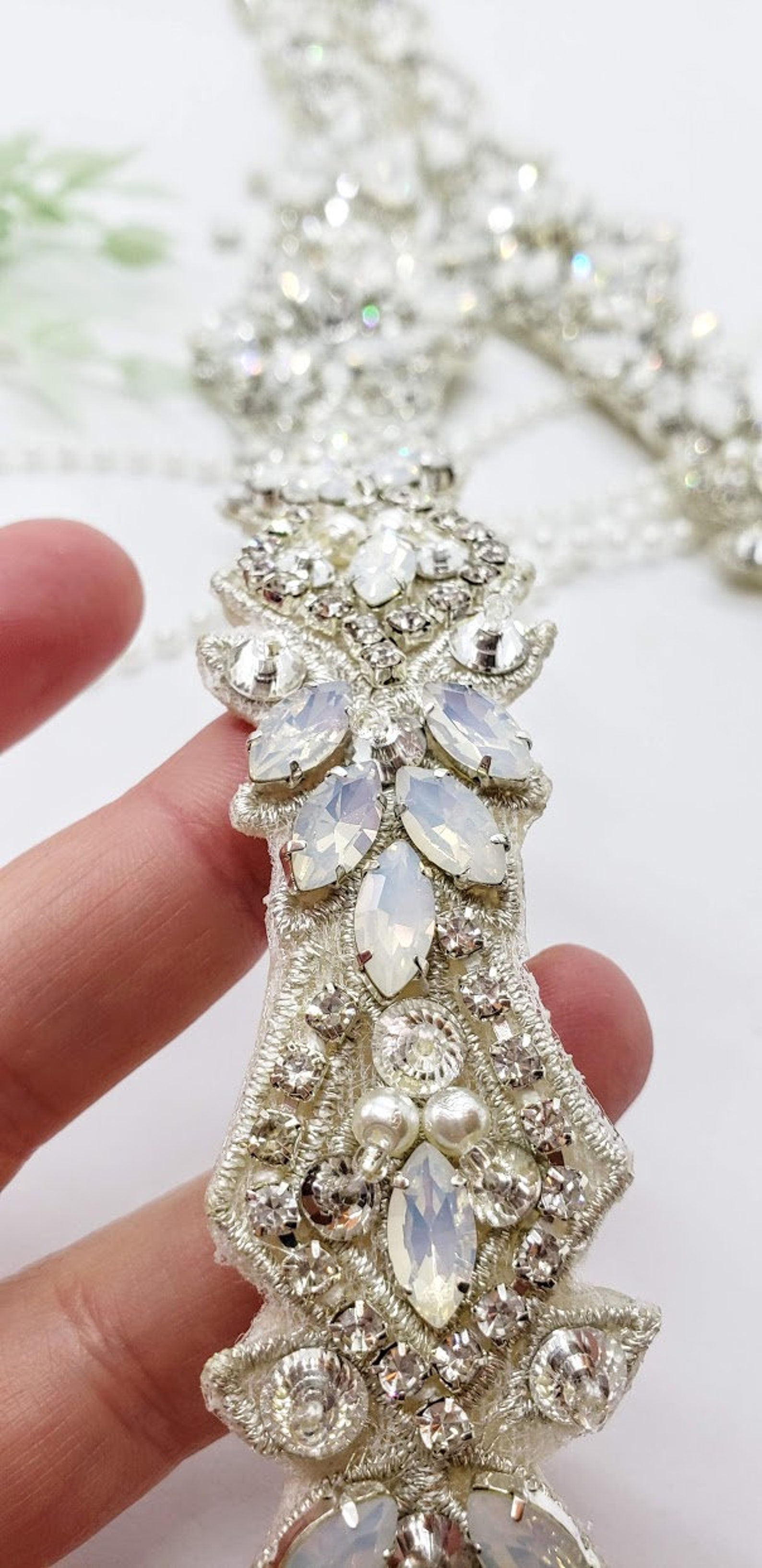 Opal Wedding Dress Straps Art Deco Wedding Dress Straps | Etsy