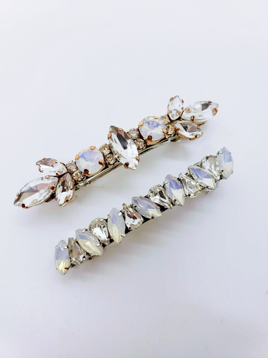 Art Deco Rhinestone Barrette: Rose Gold Barrette; Opal Barrette ...
