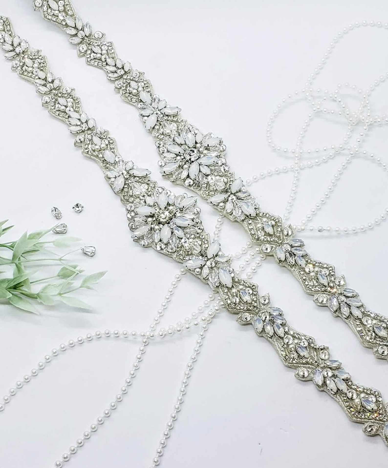 Opal Wedding Dress Straps Art Deco Wedding Dress Straps | Etsy