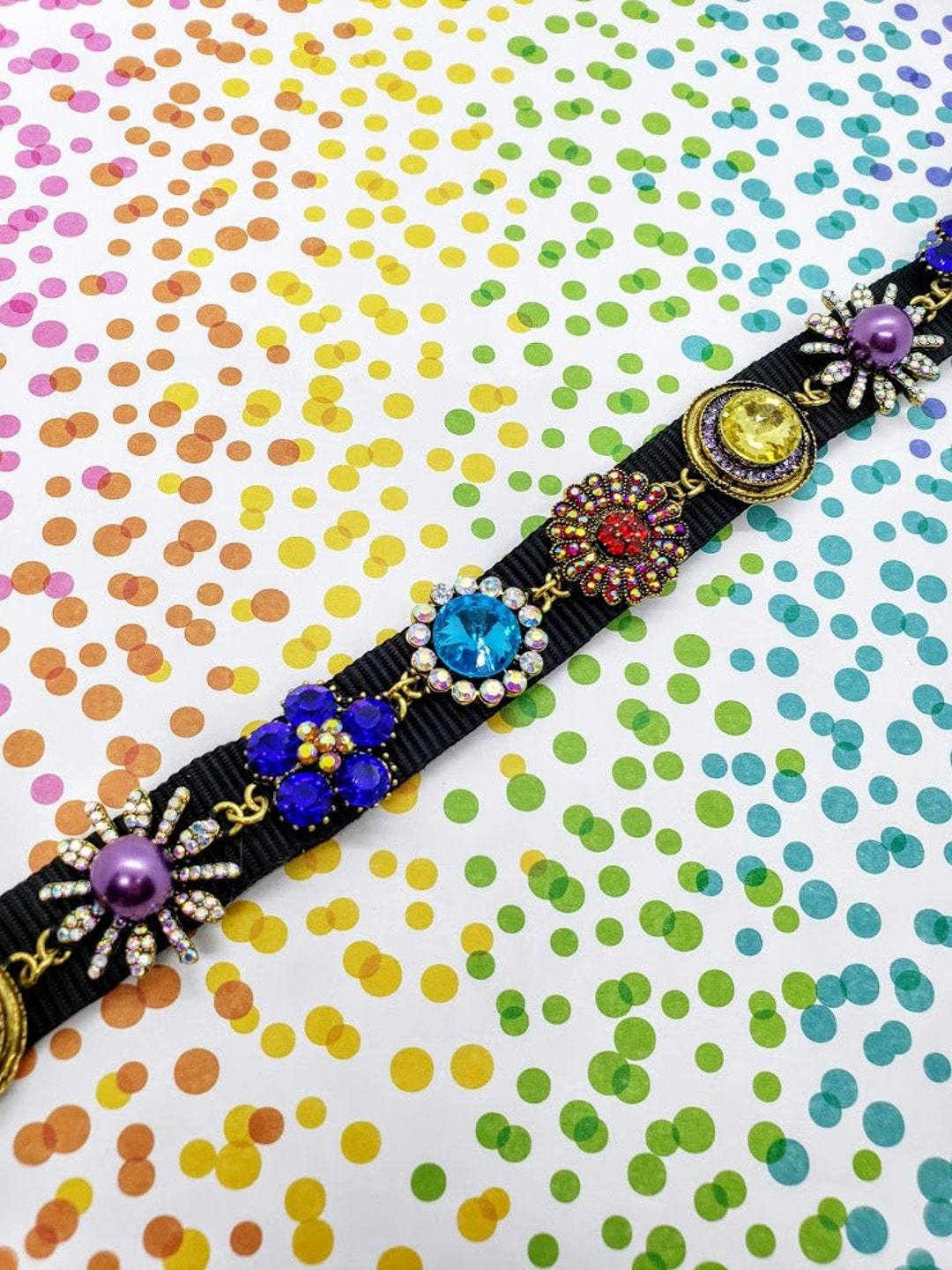 Rainbow Jeweled Dog Collar: Special Occasion Bling - Etsy