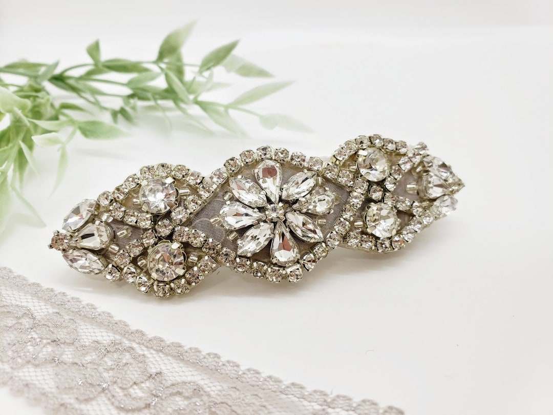 Beautiful French Knot Barrette; Rhinestone Barrette: Rhinestone Hair ...