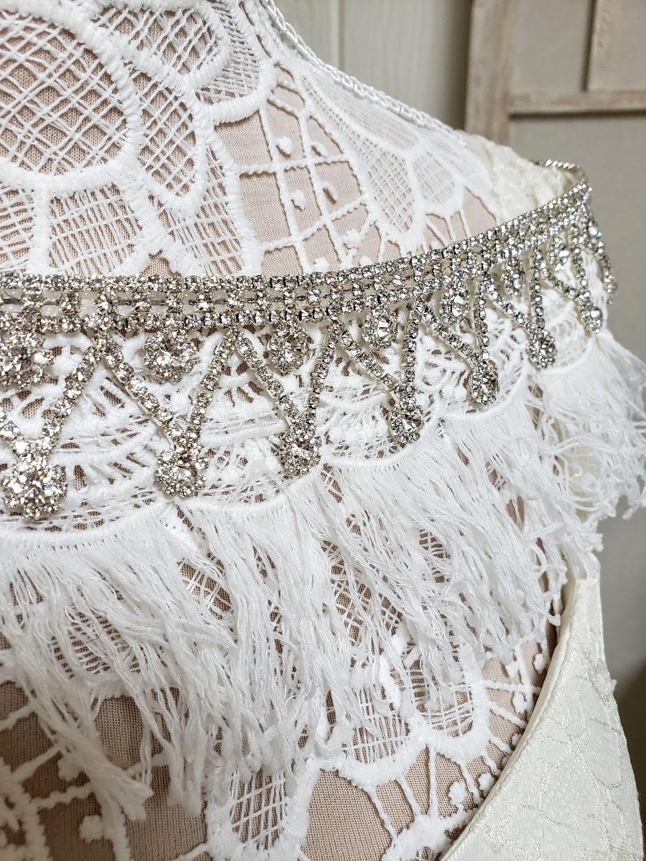 Wedding Bolero Fringe Bolero Rhinestone Bolero Bridal | Etsy