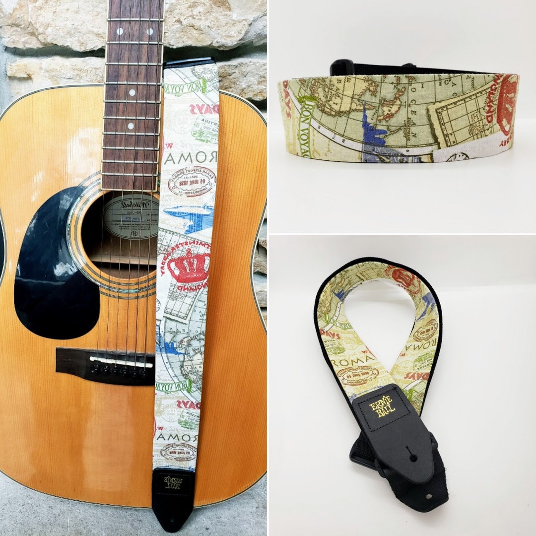 Kid's Map Guitar Strap: Handmade Ernie Ball Strap - Etsy