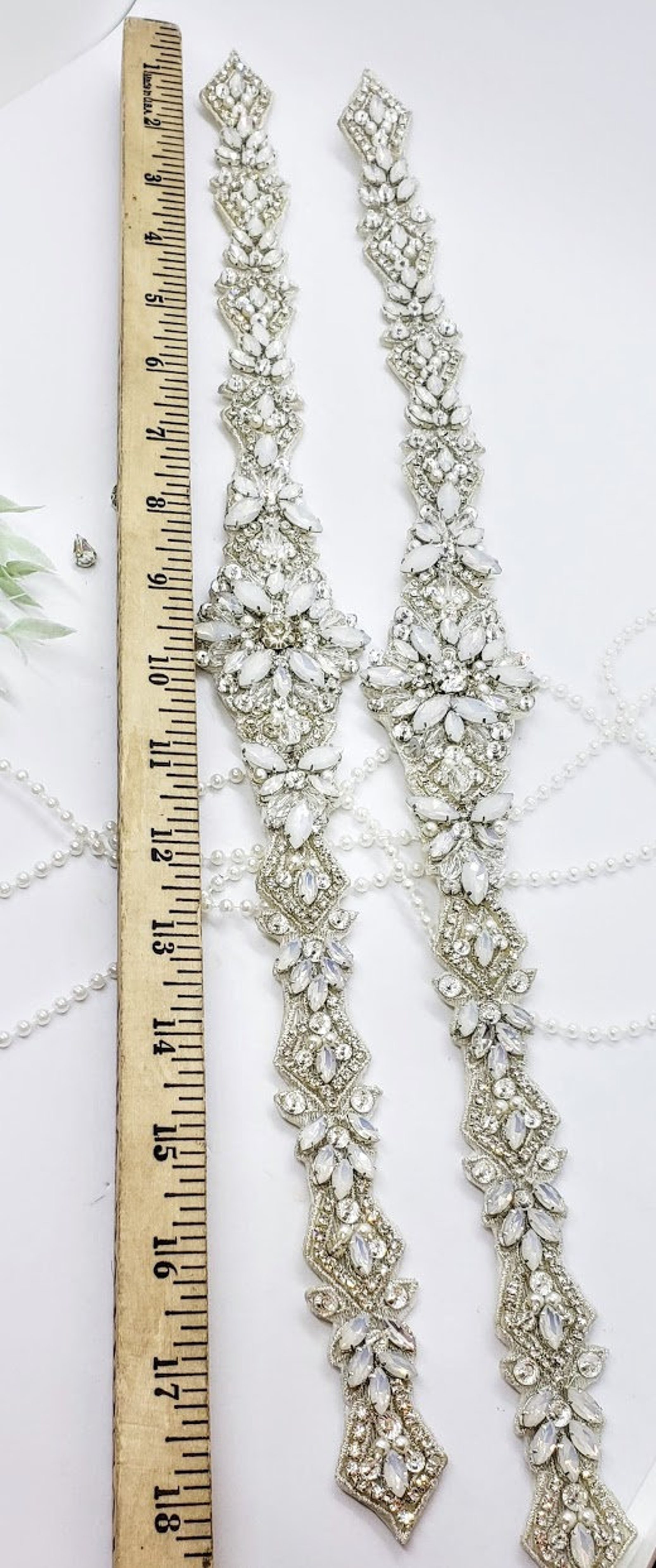 Opal Wedding Dress Straps Art Deco Wedding Dress Straps | Etsy
