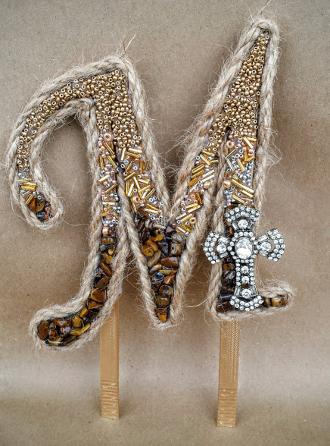 Stone and Bead Cake Topper With Cross Wedding Cake Topper - Etsy