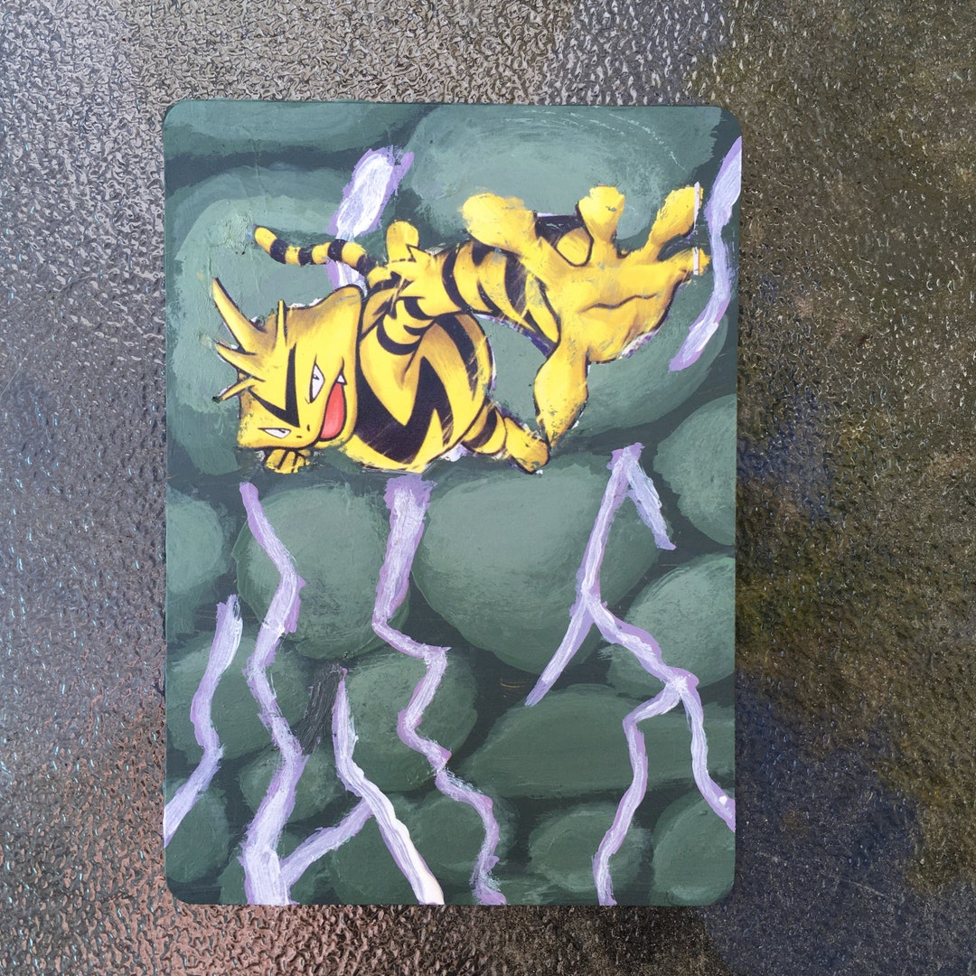 Pokemon Electabuzz Hand Painted Pokemon Card Extended Art - Etsy
