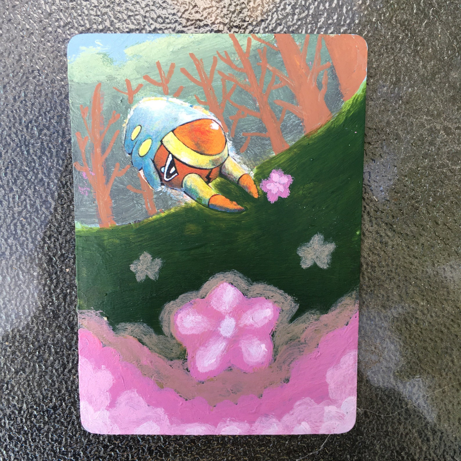 Pokemon Grubbin Hand Painted Pokemon Card Extended Art | Etsy